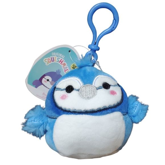 Squishmallows | Toys | Squishmallow Clip Babs The Bluejay Blue White 35 ...